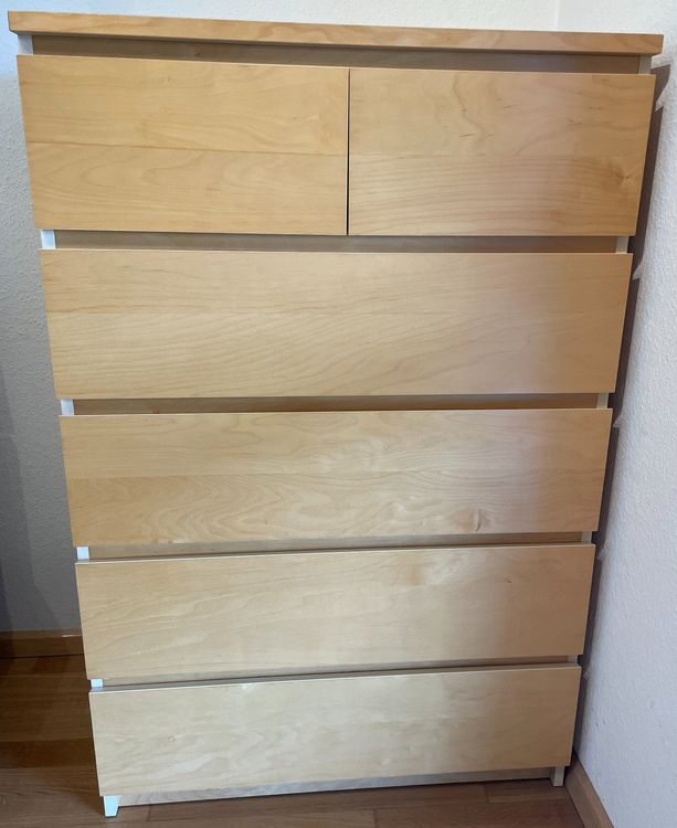 IKEA MALM Chest of 6 Drawers, Birch Veneer (Gebraucht) in Ettingen für ...