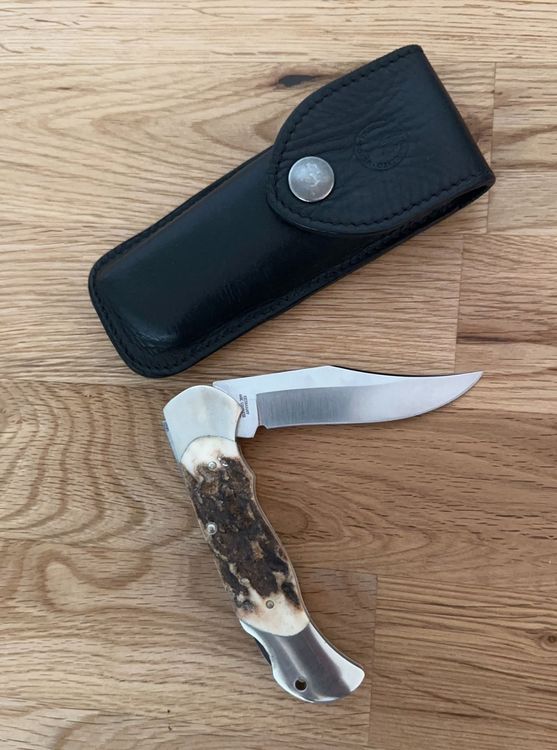 BOKER Hirschhorn Jäger Klappmesser mit original böker etui | Kaufen auf ...