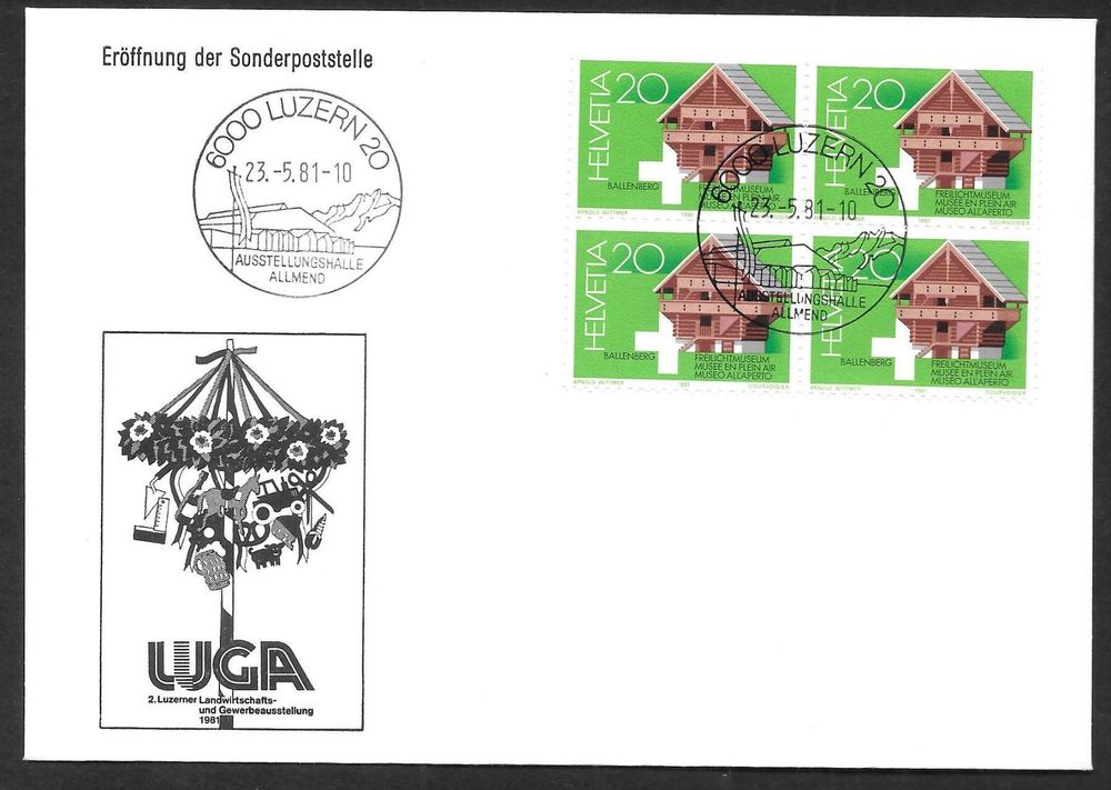 Sonderbrief Eröffnung Sonderpoststelle LUGA Luzern 23.5.1981 (Neu (gemäss Beschreibung)) in ...