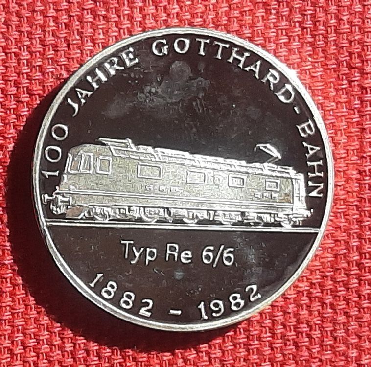 Gedenkmünze 100 Jahr Gotthard - Bahn 1882 - 1982 (Gebraucht) in Meilen für CHF 20 – mit ...