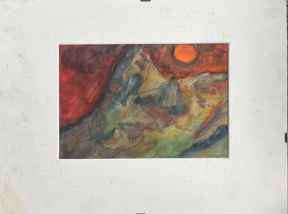 H. Künzi Abstrakte Landschafts Aquarell (Gebraucht) in Root für CHF 5 – mit Lieferung auf ...