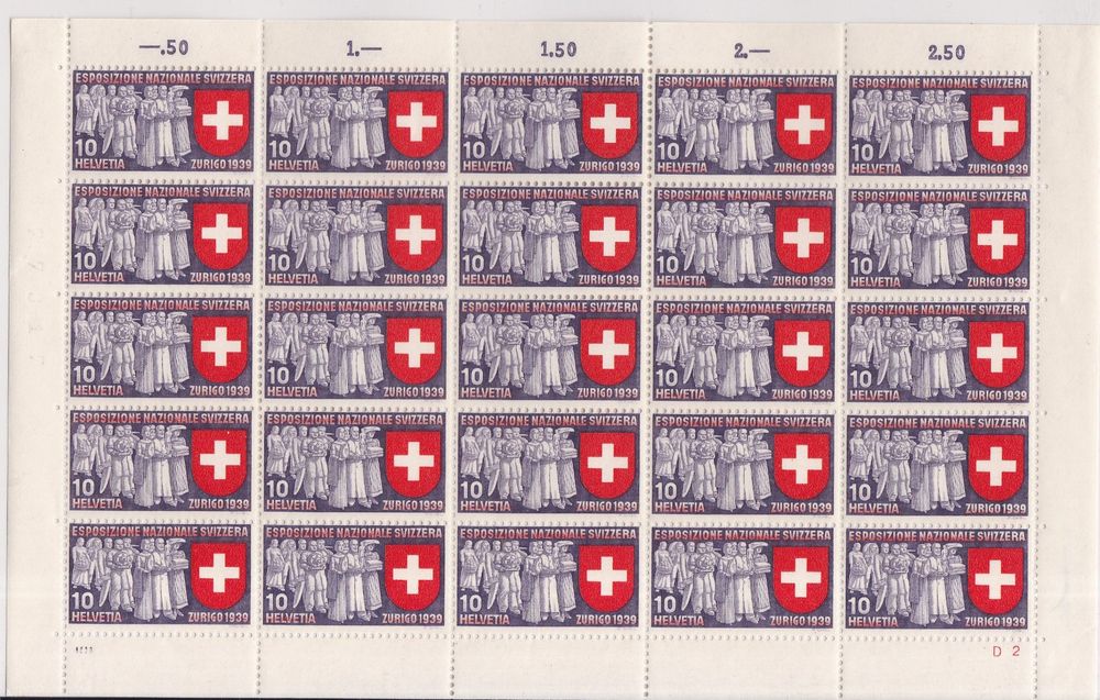 9 Stk. CH Briefmarkenbogen ab 1939, postfrisch | Kaufen auf Ricardo