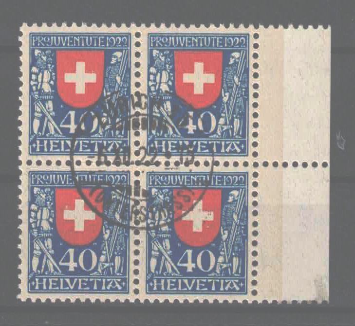 PJ 1922 J24 im 4er-Block ʘ, Kat.580.- (Neu (gemäss Beschreibung)) in Nuglar für CHF 70 – mit ...