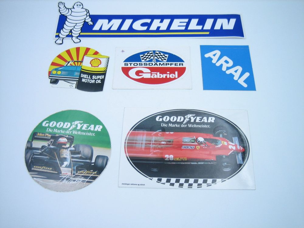 Vintage Lot alte Aufkleber/Sticker Michelin Shell Aral (Gebraucht) in ...