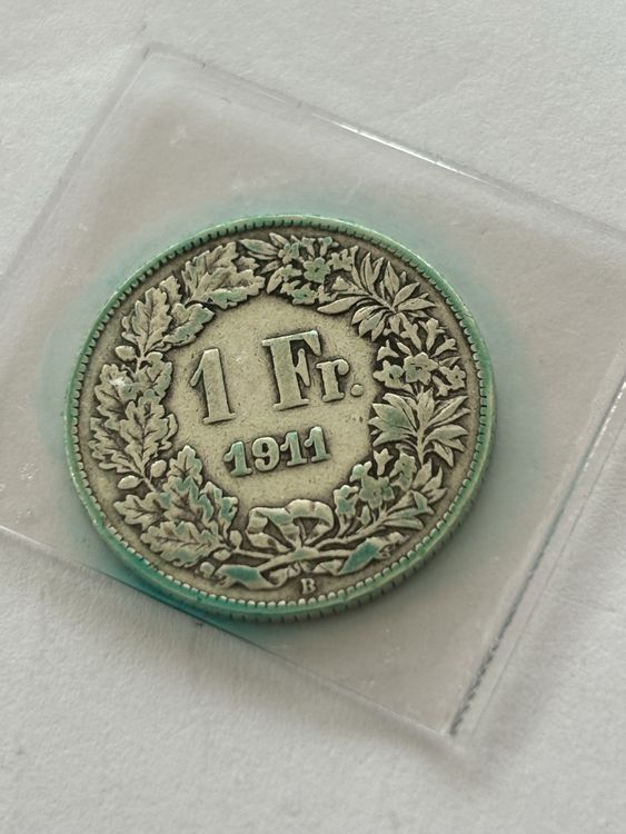 Silbermünze 1 Franken Helvetia 1911 Schweiz Swiss Franc (Gebraucht) in Langnau am Albis für CHF ...