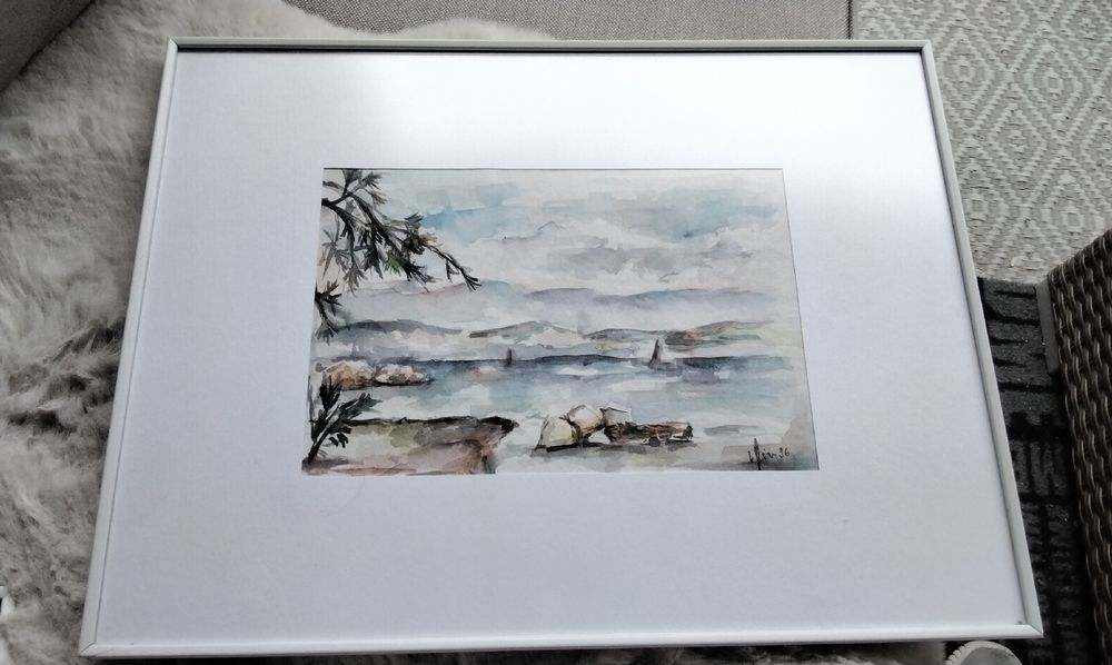 Aquarell Landschaft Genfersee Hafen, Unikat (Gebraucht) in Rothenburg für CHF 20 – mit Lieferung ...