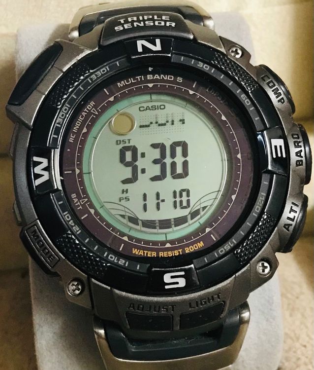 CASIO PRO TREK Triple Sensor Herrenuhr ( Digital / 50 mm ) (Gebraucht ...