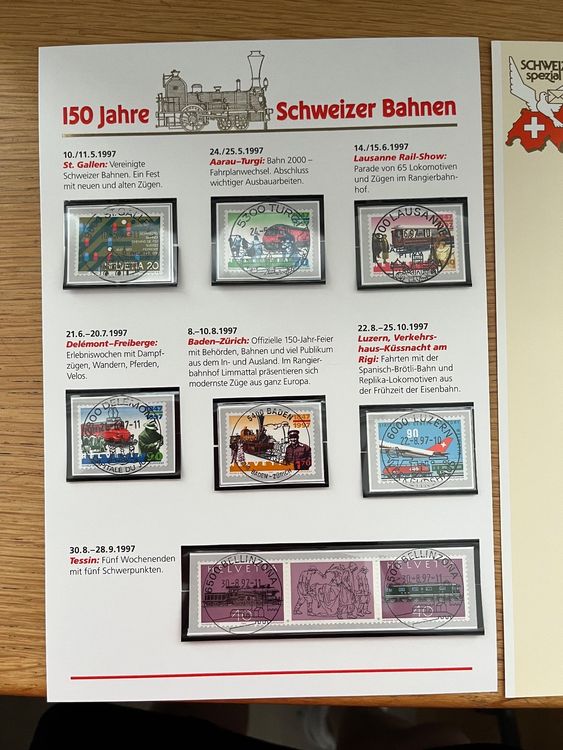 Schweiz 150 Jahre Schweizer Bahnen Schweiz Spezial (Gebraucht) in Murgenthal für CHF 1 – mit ...