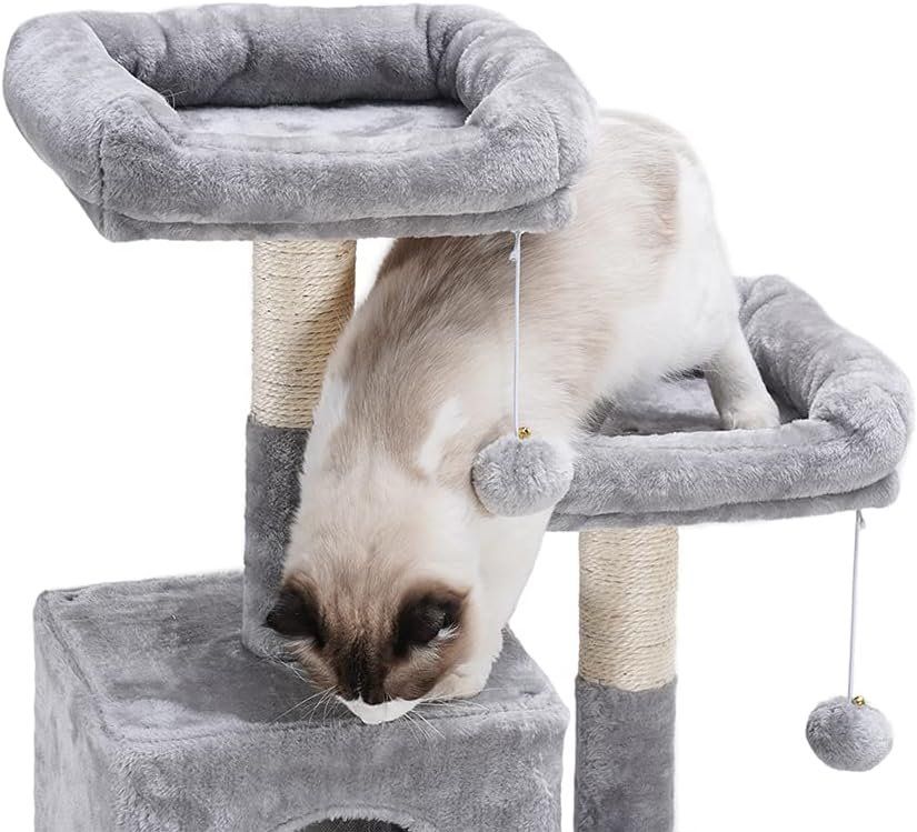 Kratzbaum Kletterbaum Katzenbaum 147cm, Katzenhaus grau | Kaufen auf Ricardo