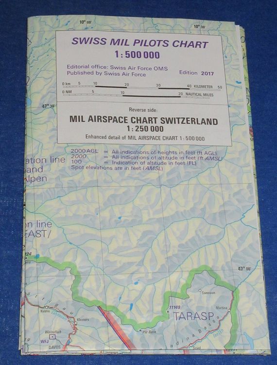 Swiss Mil Pilots Chart der CH Luftwaffe (Gebraucht) in Brütten für CHF ...