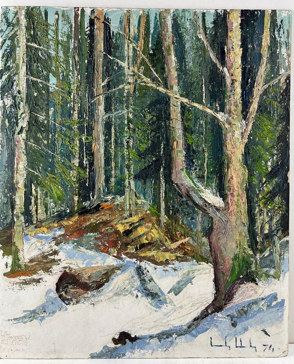 Sinischa Christen (1922-2007) Grosses Waldlandschaft Gemälde | Kaufen ...