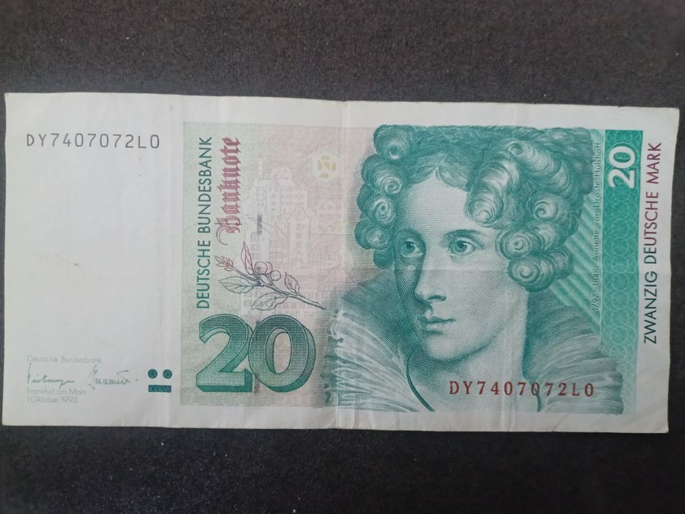 Bank Note 20 Deutsche Mark Oktober 1993 | Kaufen auf Ricardo