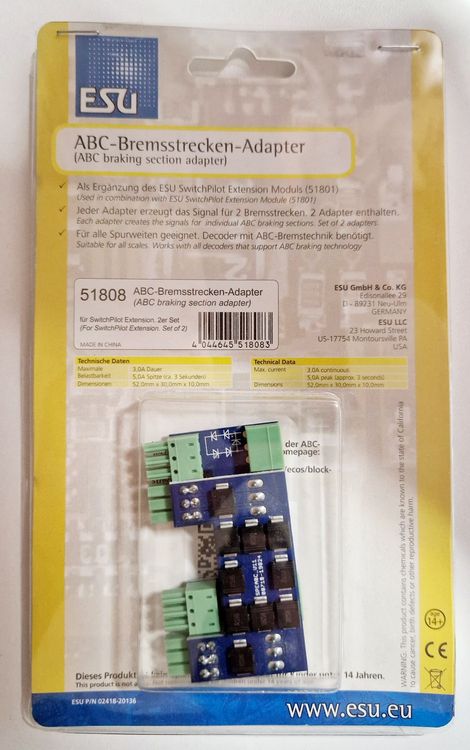 ESU 51808 - ABC-Bremsstrecken-Adapter - NEU - OVP (Neu (gemäss ...
