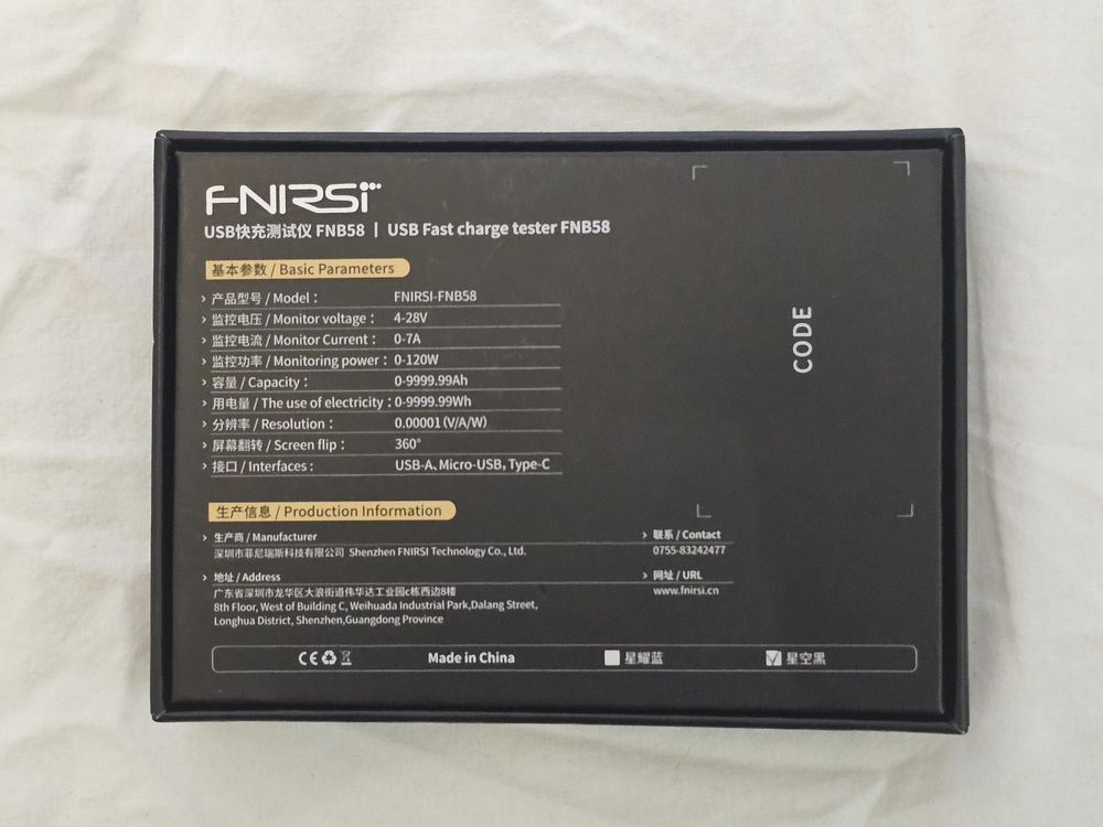 FNIRSI FNB 58 (black edition) - USB, PD & CABLE multi-tester | Kaufen ...