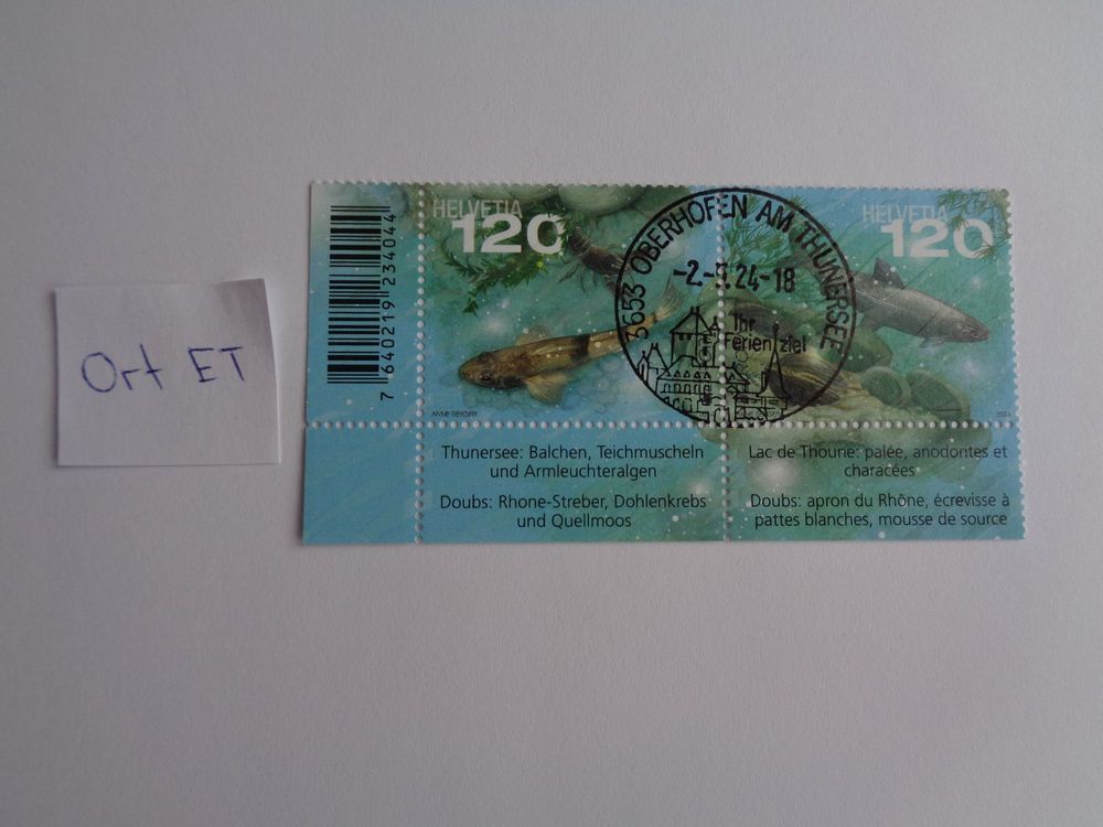 Ort ET Europamarken 2024 Zusammendruck 3653 Oberhofen (Gebraucht) in Langnau b. Reiden für CHF 3 ...