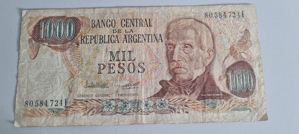 Seltene 1000 Argentinische Pesos Banknote - Sammlerstück! (Gebraucht ...