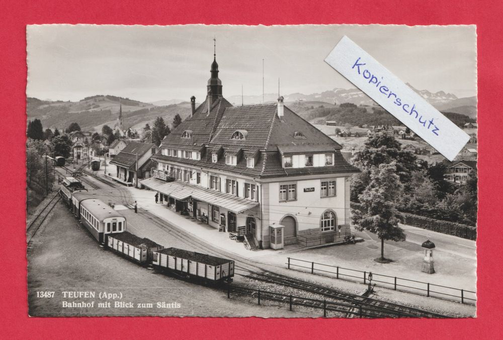 Teufen (AR) "Tiuffen" Mittelland Bahnhof mit Rollmaterial (Gebraucht ...