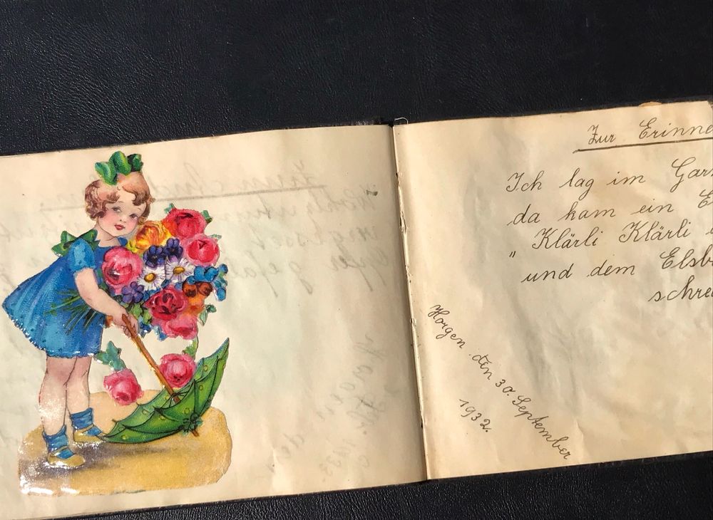 antikes Poesiealbum um 1932 mit 3- Dimensionalem Bild | Kaufen auf Ricardo