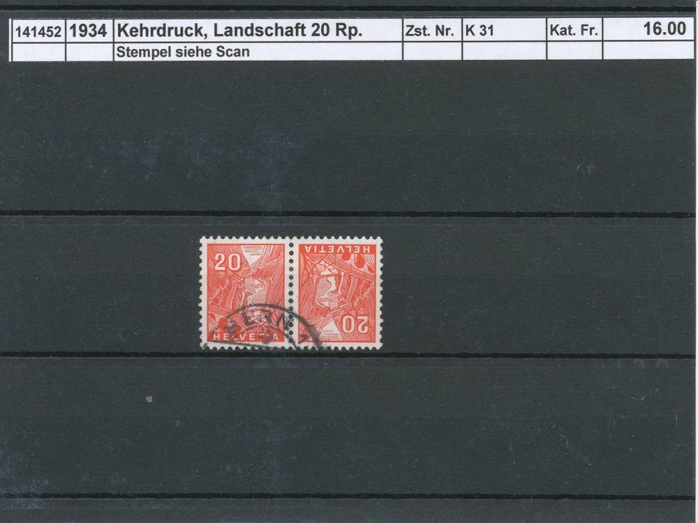 1934 Kehrdruck, Landschaften - 20 Rp. | Kaufen auf Ricardo