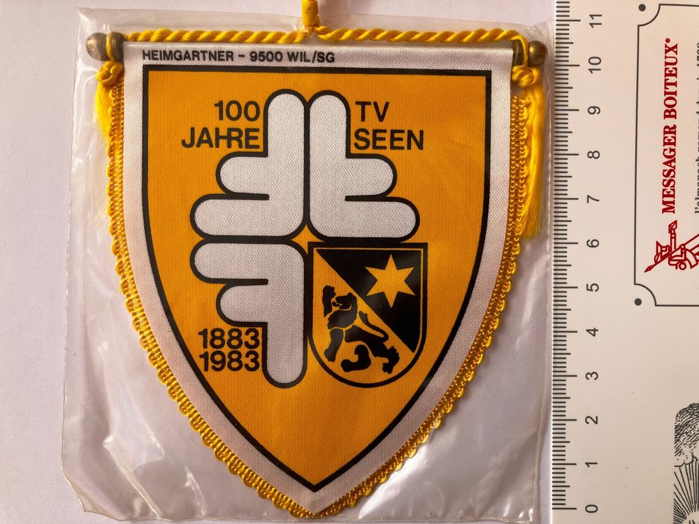 Vintage Fanion/Wimpel 100 JAHRE TV SEEN (Neu und originalverpackt) in Gland für CHF 8 – mit ...