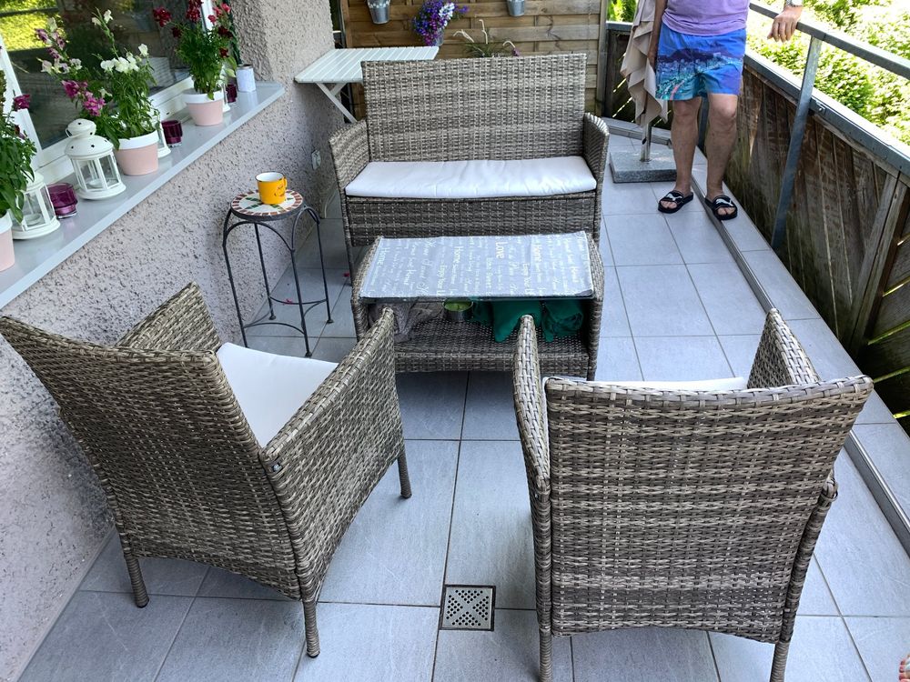 Garten/Balkon-4-teilige Sitzgarnitur Rattan (Gebraucht) in für CHF 80 ...
