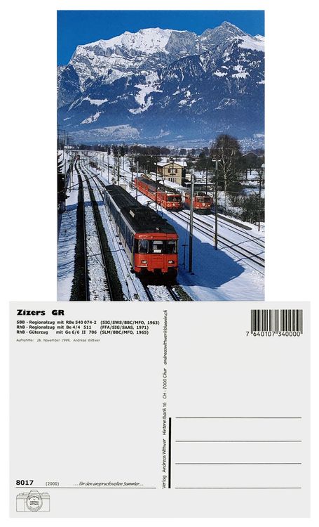 Zizers Landquart Chur Bahn SBB RBe 4/4, RhB Be 4/4 + Ge 6/6 (Neu ...