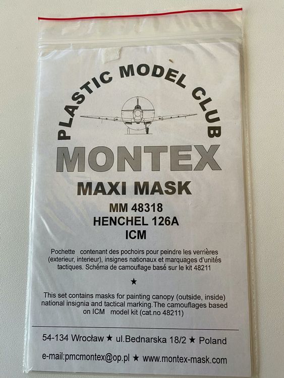 1/48 HENSCHEL HE-126A MAXI MASK SET FOR ICM | Kaufen auf Ricardo
