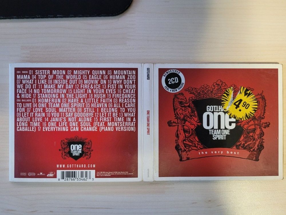 Gotthard - One Team One Spirit - The Very Best DCD 2002 | Acheter sur ...