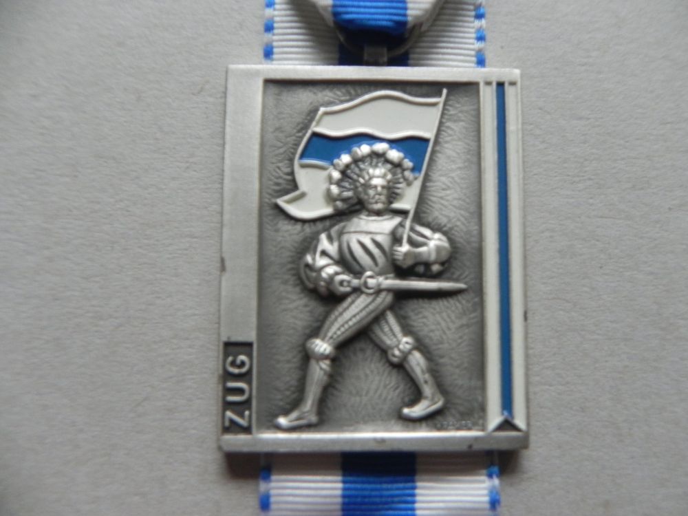 Medaille Kanton Zug ZG Fahne Fahnenträger 1987 Miliär (Gebraucht) in ...