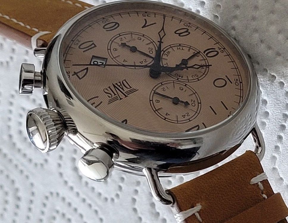 DAVIS RETRO PILOT UHR - HERREN DUALZEIT | Kaufen auf Ricardo