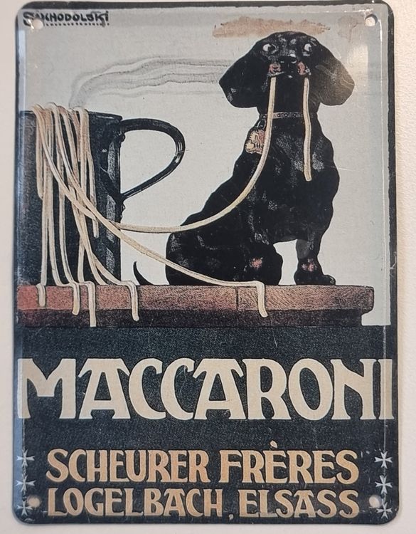 Blechschild MACCARONI Scheurer Frèrer Logelbach Elsass (Gebraucht) in ...