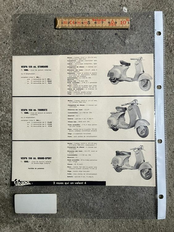 Schweizer Prospekt Piaggio Vespa APE 1958 Original selten (Gebraucht) in Murten für CHF 50 – mit ...