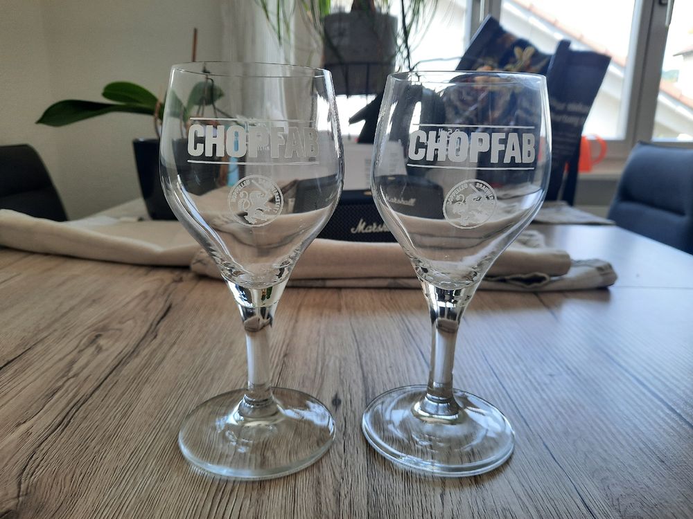 2 Chopfab Bier-Glaeser, neuwertig, ideales Sommerglas (Neu (gemäss ...