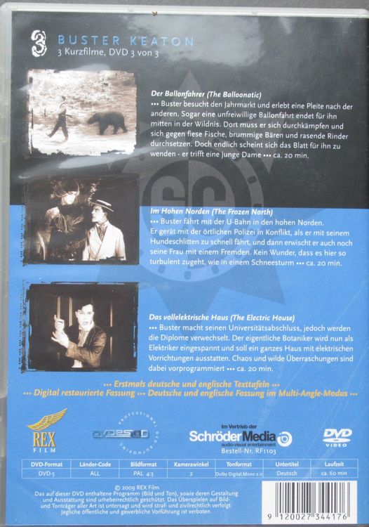 Buster Keaton - 3 Kurzfilme DVD(Ballonfahhrer etc.) (Gebraucht) in Kreuzlingen für CHF 12 – mit ...
