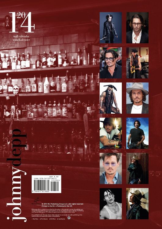 © Johnny Depp --CALENDAR ☆PHOTO-WAND-KALENDER ☆2014☆aus U.K. (Neu und ...