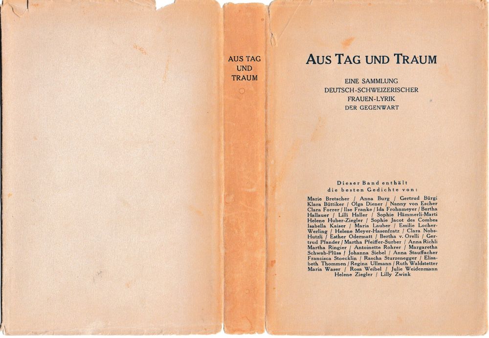 Aus Tag und Traum, Frauenlyrik ges. von Nanny von Escher (Gebraucht) in ...