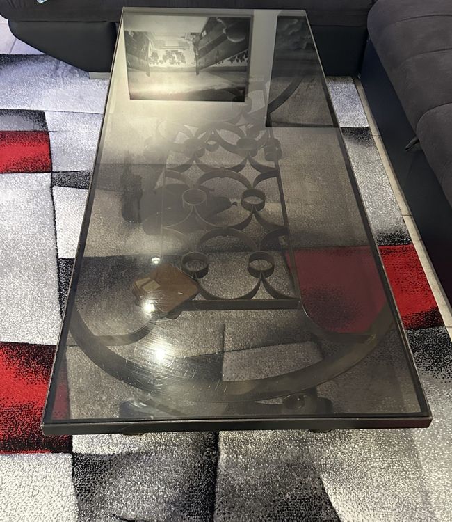 Salontisch - massiv (Eisen/Glas) | Kaufen auf Ricardo