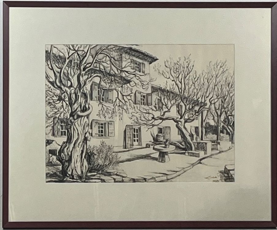 Luca Paris (xx) Garten Szene. Zeichnung, Signiert | Kaufen auf Ricardo