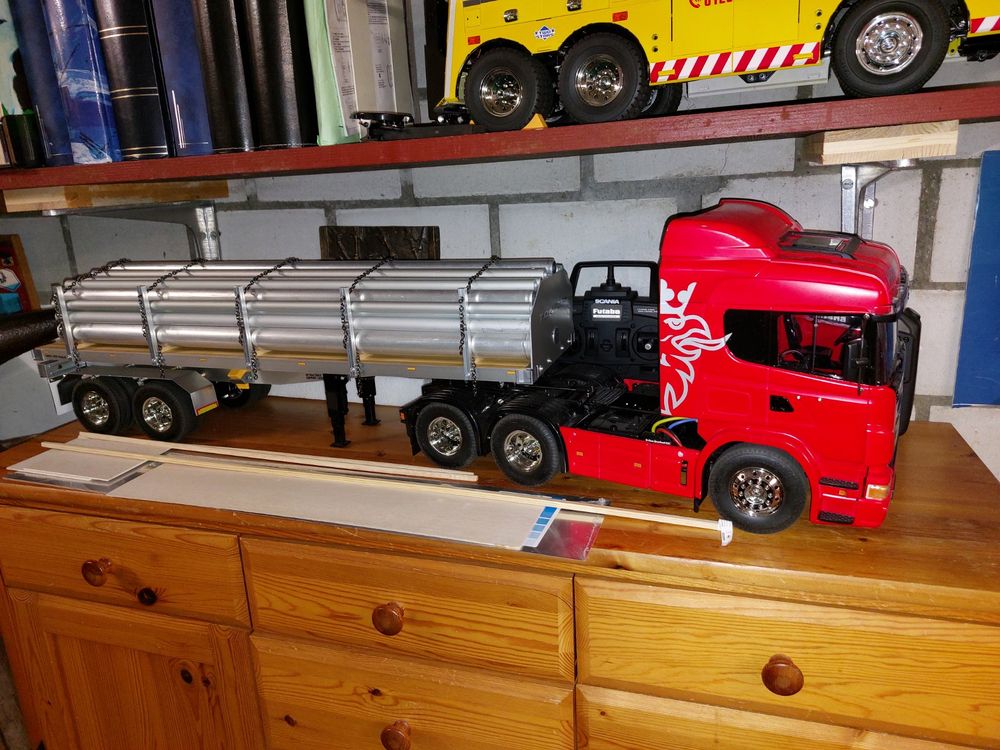 Tamiya SCANIA R620 Highline 1:14 mit Aufleger, Fernsteuerung (Neu ...