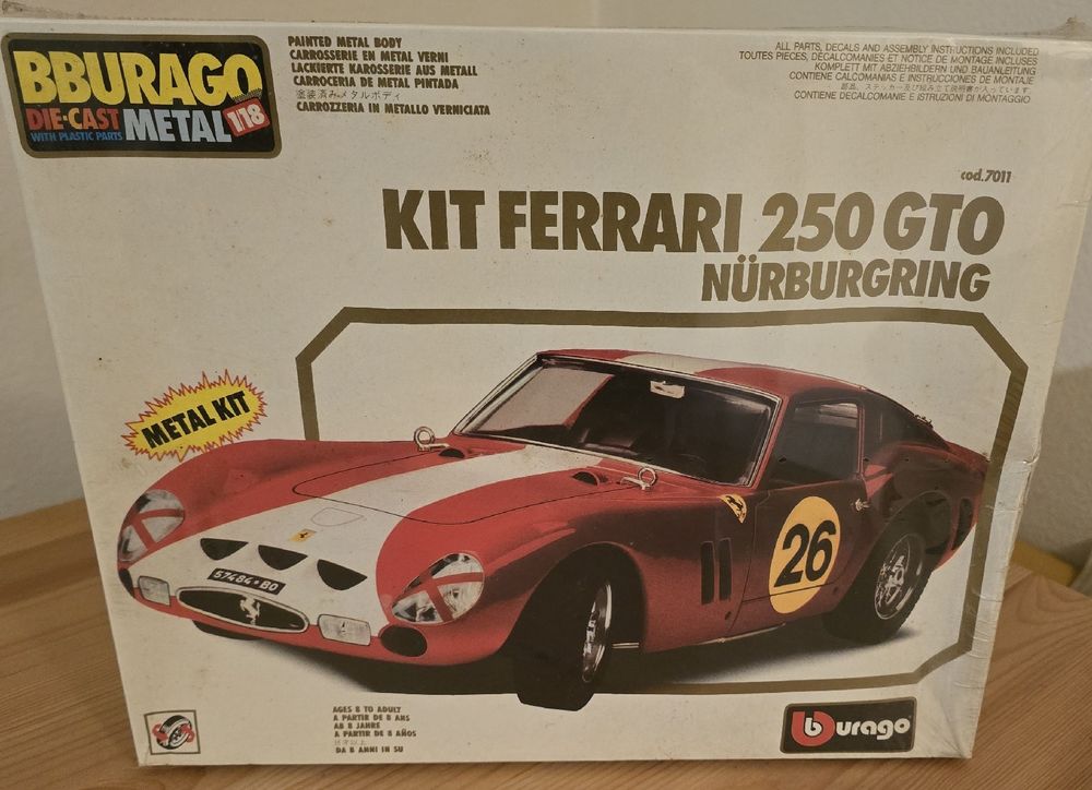 Bburago Ferrari 250 GTO Modellauto Kit (Neu und originalverpackt) in ...