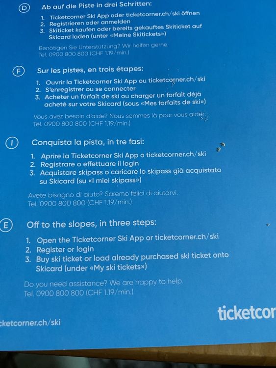 Ski karte Ticketcorner 100.- (Neu (gemäss Beschreibung)) in Seltisberg ...