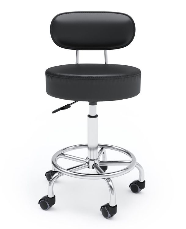 Rollhocker mit Rückenlehne SANDY schwar (Neu und originalverpackt) in ...