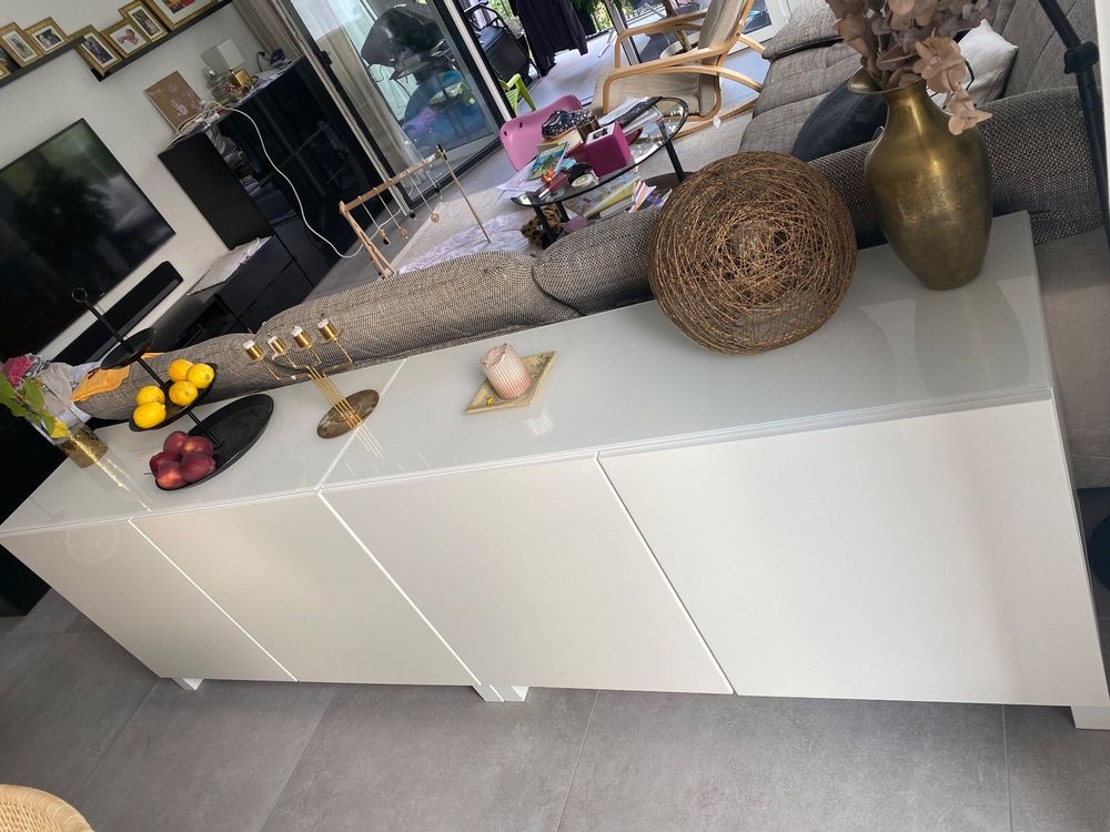 Ikea Besta Sideboard Weiss Hochglanz