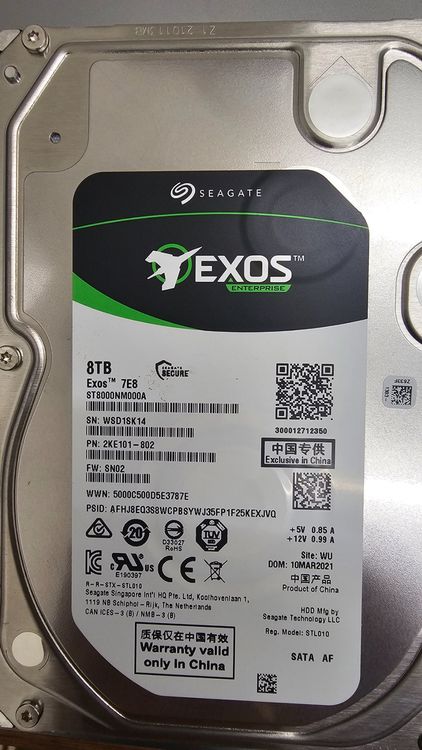 Seagate Exos 7E8 8TB HDD (Gebraucht) in Dorf für CHF 85 – mit Lieferung ...