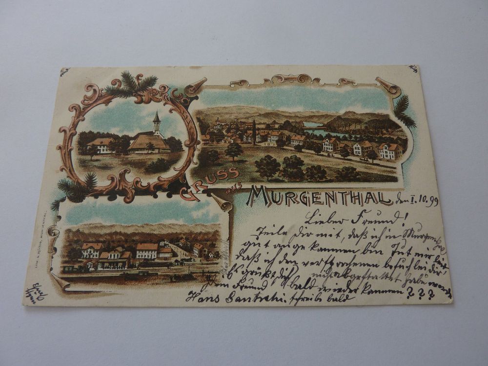 Lithografie : Gruss aus Murgenthal 1899 (Gebraucht) in Birrwil für CHF 26 – mit Lieferung auf ...