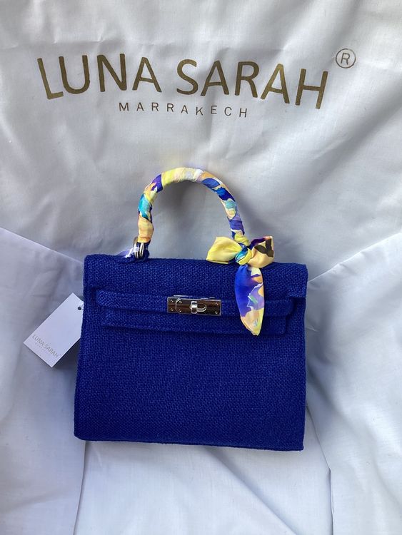Sarah Luna Marrakech, sac style K, en jute bleu roi (Neu und ...