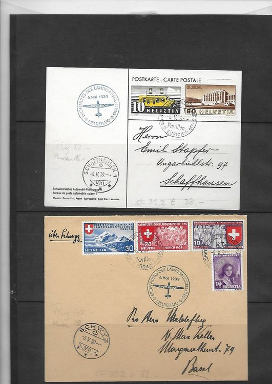 2 SF Belege 1939 SF 39.2 b + u Kat: CHF 100.- | Kaufen auf Ricardo