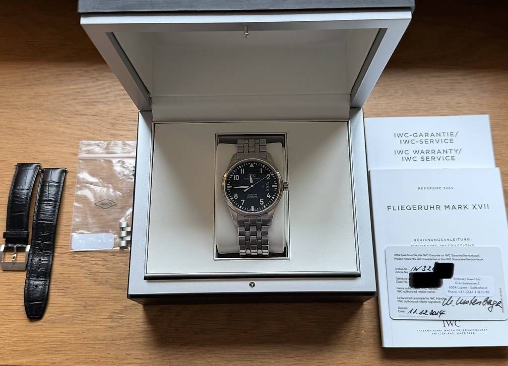 IWC Fliegeruhr 3265 Mark XVII, Stahl-und Lederband (Gebraucht) in Cham ...