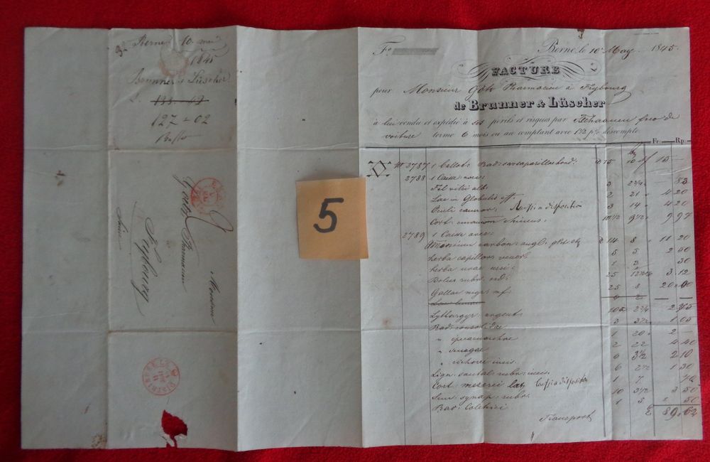 Faltbriefe und Dokumente Berner Apotheken ab 1845 (Gebraucht) in für ...