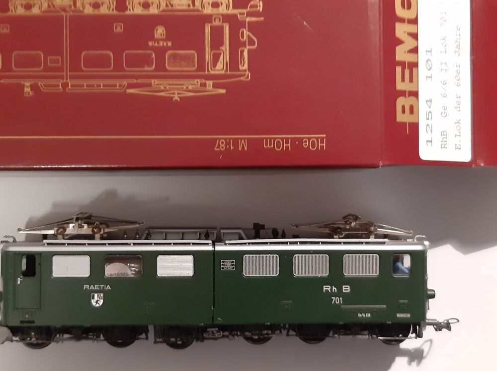 Bemo H0m 1254 101 RhB Ge 6/6 II 701 Rätia Digitalisiert (Gebraucht) in ...